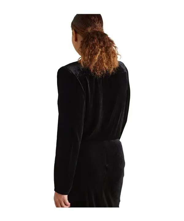 L'Agence Velvet And Stretch-jersey Bodysuit