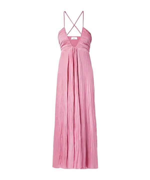 A.L.C. Plissé-satin Maxi Dress