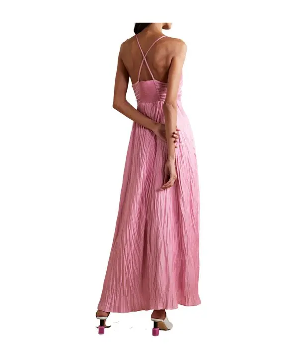 A.L.C. Plissé-satin Maxi Dress