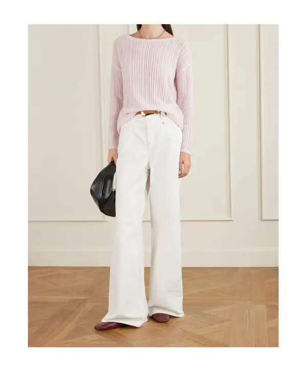 ALLUDE Ribbed-knit Cashmere Sweater