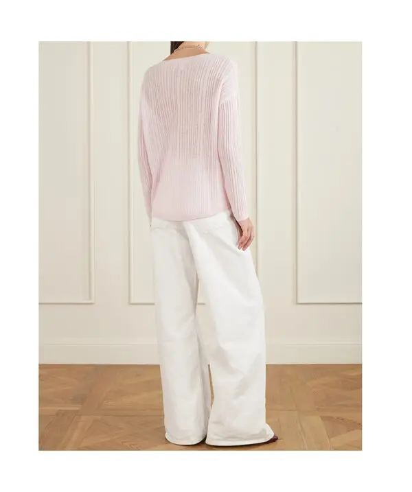 ALLUDE Ribbed-knit Cashmere Sweater