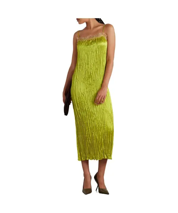 JASON WU Hammered Silk Satin Midi Dress