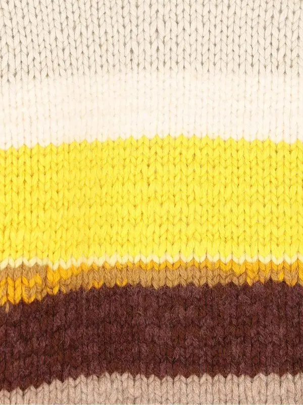Celine Striped Wool Cardigan With Shawl Collar - Polychromatic