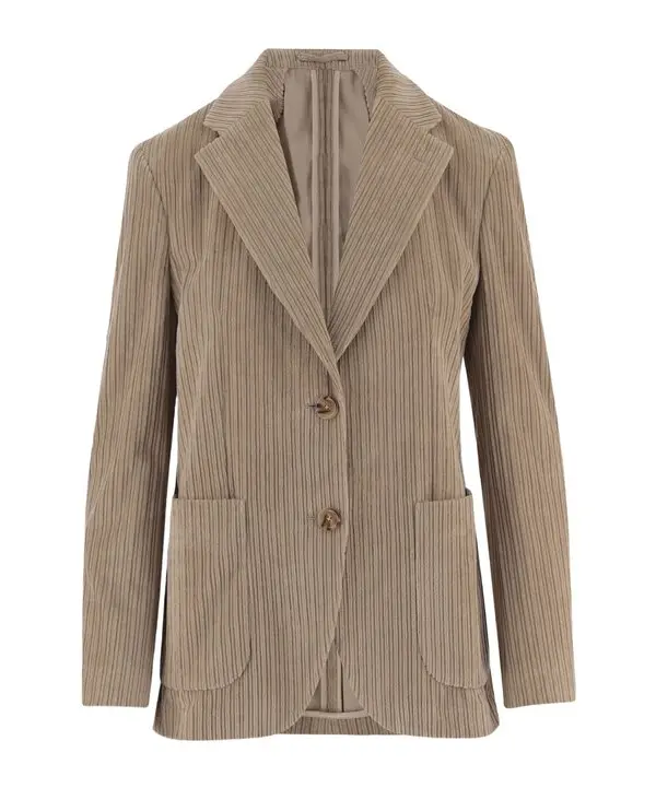 LARDINI Ribbed Single-breasted Blazer