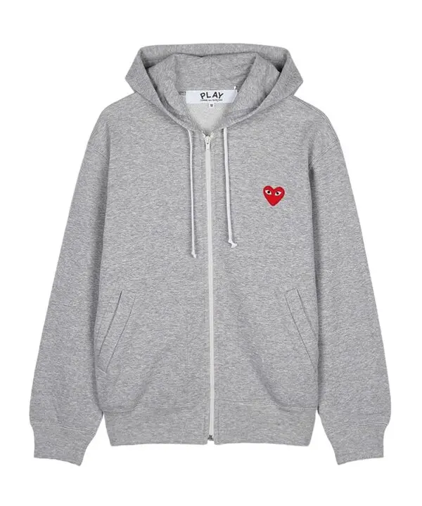 Comme Des Garçons Heart Motif Zip-up Hoodie
