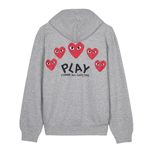 Comme Des Garçons Heart Motif Zip-up Hoodie