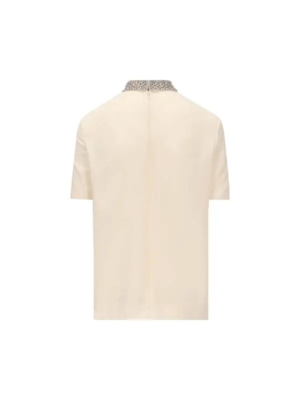 Valentino Garavani Embellished Short-sleeved Top - Ivory