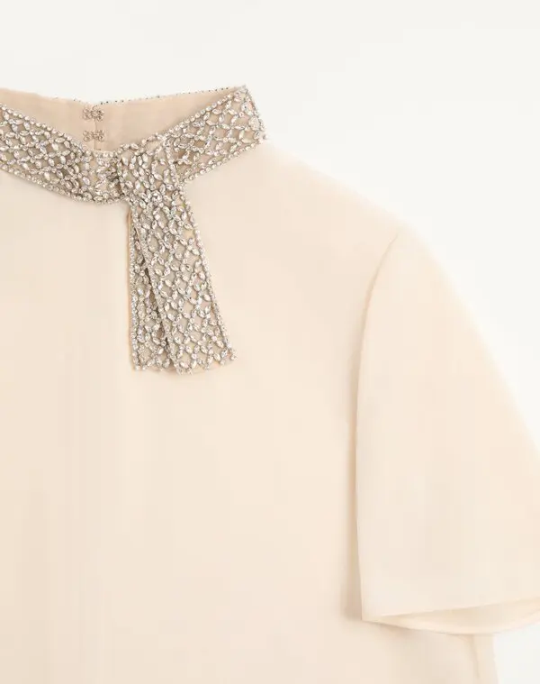 Valentino Garavani Embellished Short-sleeved Top - Ivory