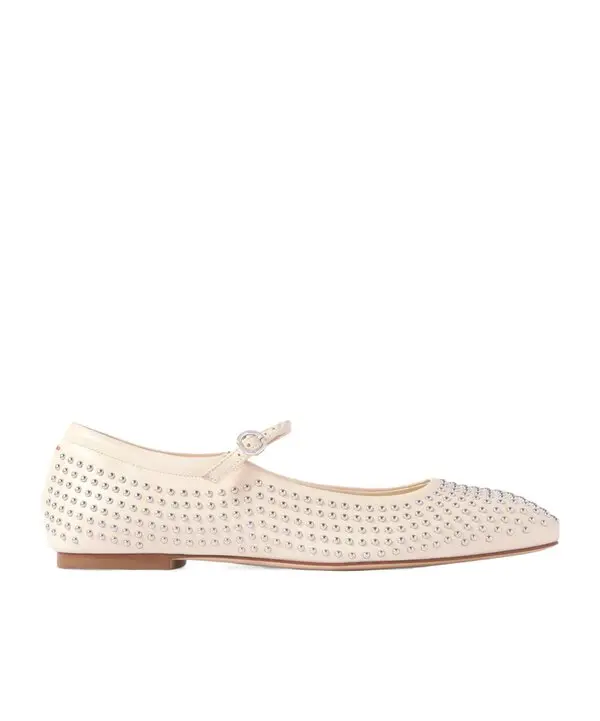 AeydĒ Uma Studded Leather Mary Jane Ballet Flats - No