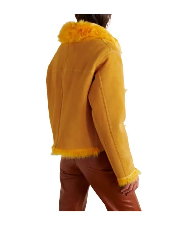 Lafayette 148 New York Solid Color Shearling Jacket