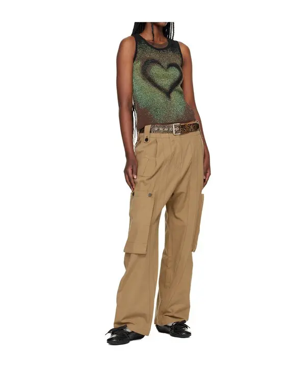 Andersson Bell Airbrush Heart Knit Tank Top - Green