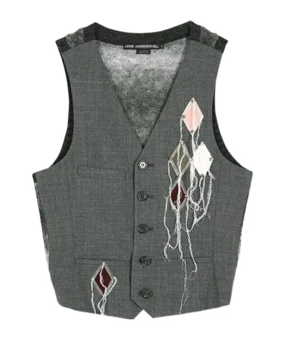 Andersson Bell Back Knit Argyle Patched Vest