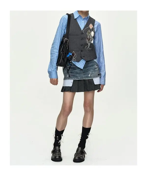 Andersson Bell Back Knit Argyle Patched Vest
