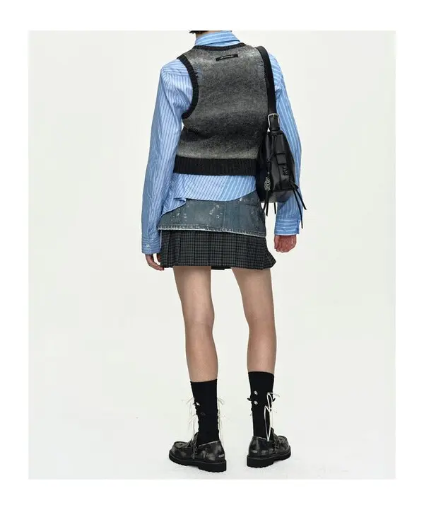 Andersson Bell Back Knit Argyle Patched Vest