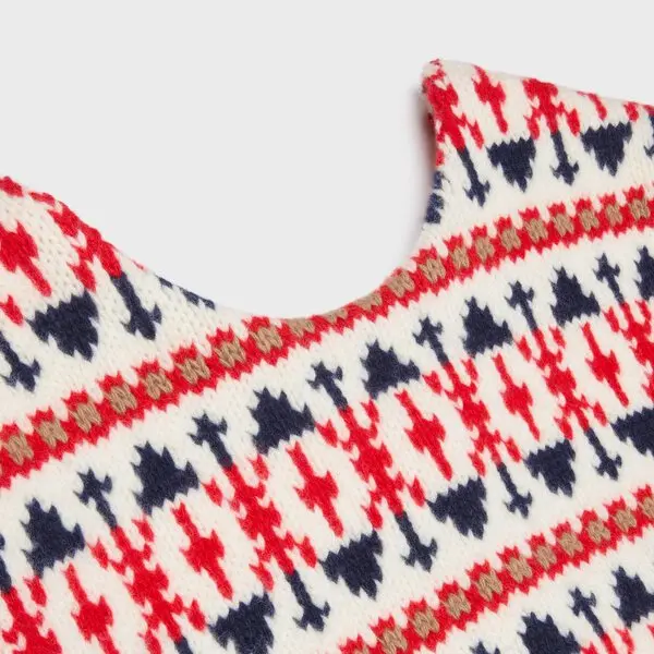 Celine Fair Isle Wool And Cashmere Cropped Sweater