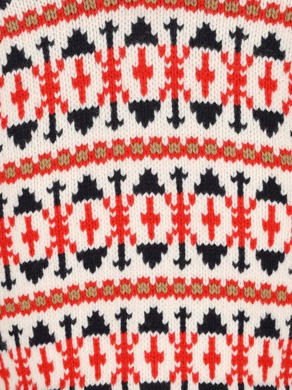 Celine Fair Isle Wool And Cashmere Cropped Sweater
