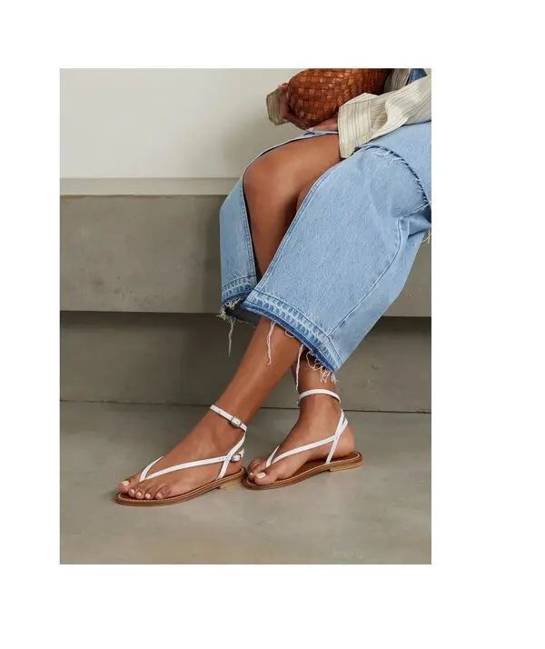 K.JACQUES Abako Leather Sandals - Gray