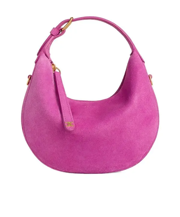 Celine Teen Lulu Shoulder Bag In Suede Calfskin - Magenta