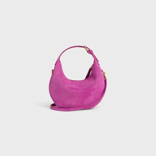Celine Teen Lulu Shoulder Bag In Suede Calfskin - Magenta