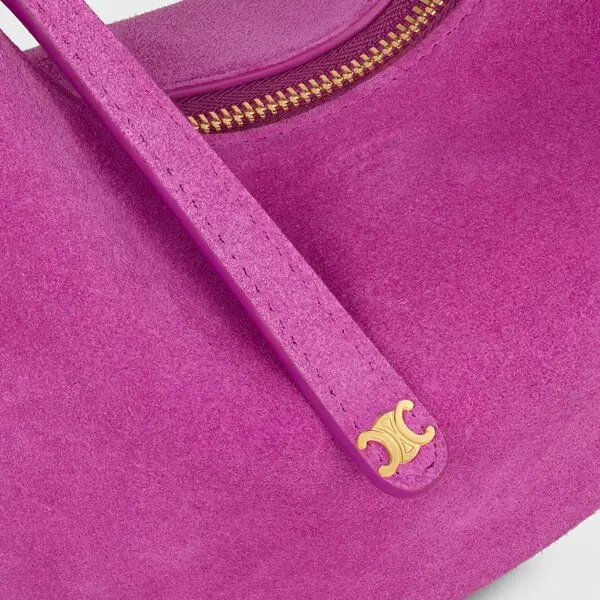 Celine Teen Lulu Shoulder Bag In Suede Calfskin - Magenta