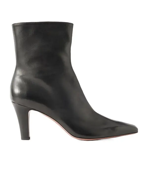 Paris Texas Solid Color Leather Ankle Boots