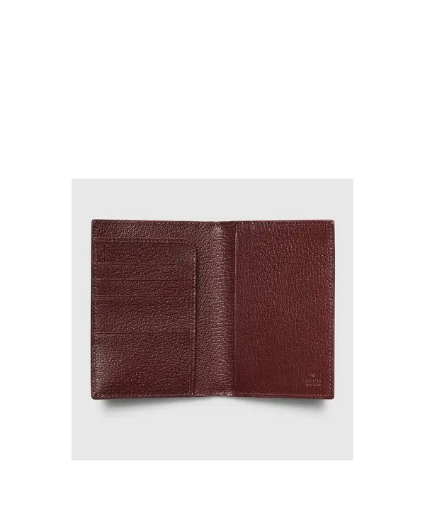 Gucci Gg Passport Case With Bordeaux Interior