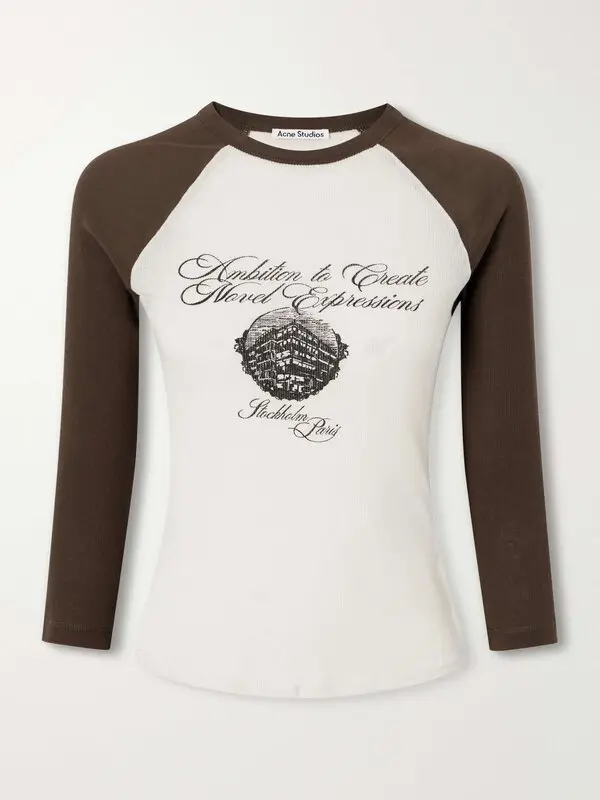Acne Studios Printed Cotton-ribbed T-shirt