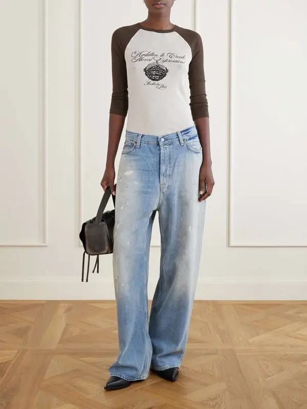Acne Studios Printed Cotton-ribbed T-shirt