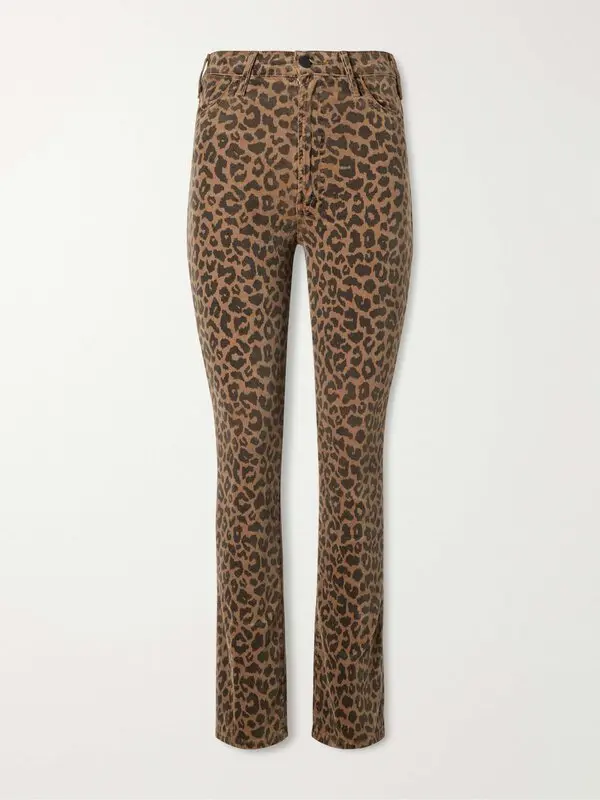 MOTHER The Hustler Flood Leopard-print Corduroy Pants - Leopard Print