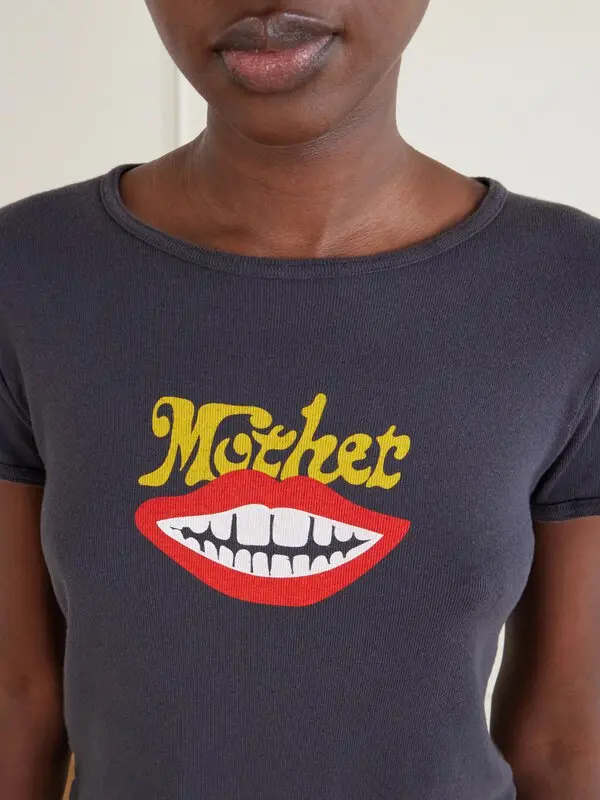 MOTHER The Itty Bitty Ringer Cropped Cotton-jersey T-shirt