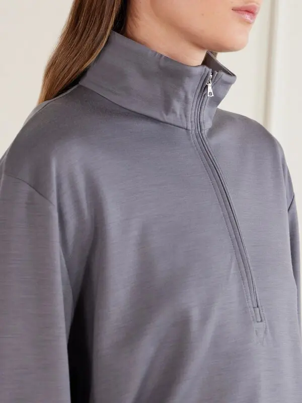 RIER Polar Jogging Virgin Wool Half-zip Sweatshirt - Gray