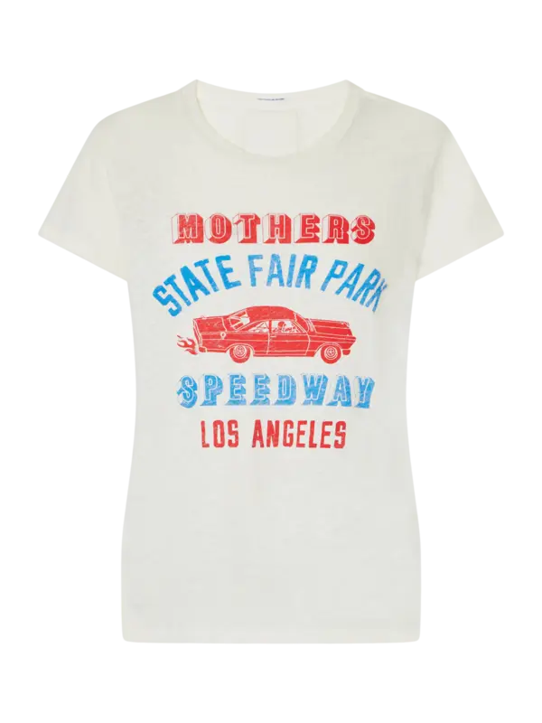 MOTHER The Lil Sinful Printed Cotton And Linen-blend Jersey T-shirt - White