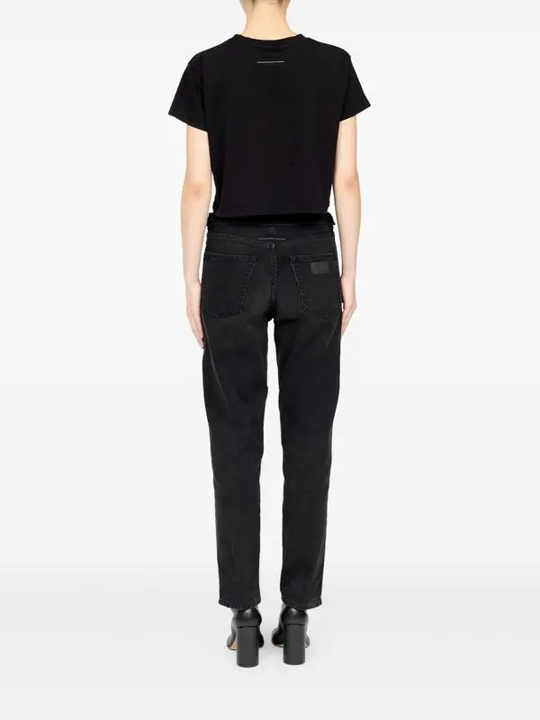 MAISON MARGIELA Logo Cropped T-shirt - Black