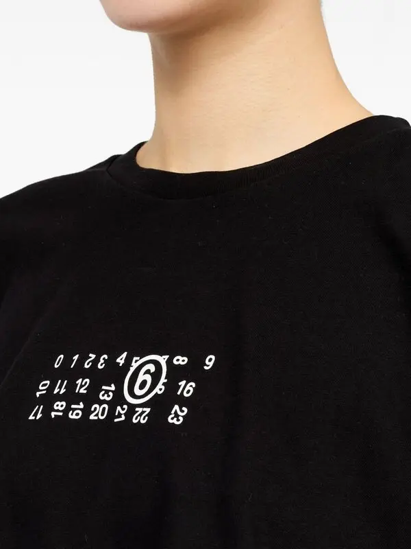MAISON MARGIELA Logo Cropped T-shirt - Black