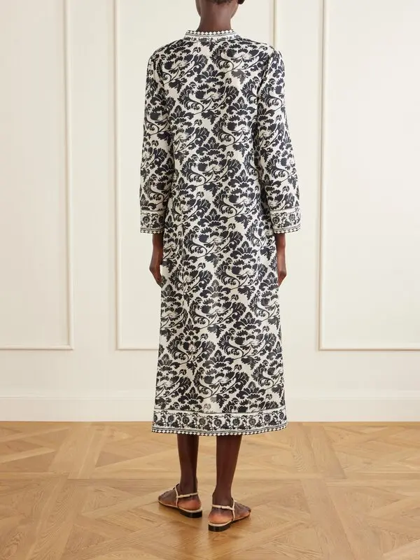 EMPORIO SIRENUSE Giada Printed Cotton Midi Dress