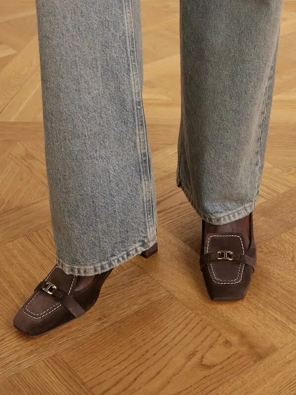 TOD'S Suede Pumps With Gold-tone Hardware