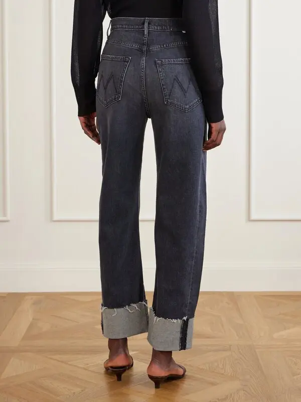 MOTHER The Half Pipe Ankle Cuff Fray Barrel-leg Jeans