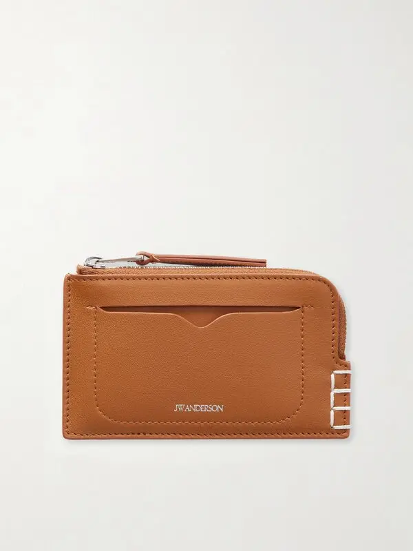 JW Anderson Textured Leather Zip-around Wallet - Brown