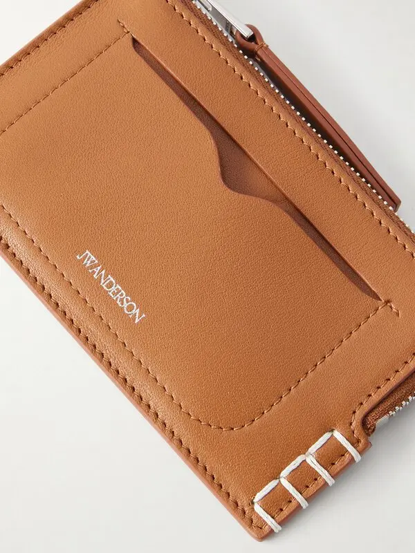 JW Anderson Textured Leather Zip-around Wallet - Brown