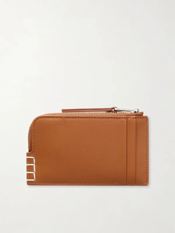 JW Anderson Textured Leather Zip-around Wallet - Brown