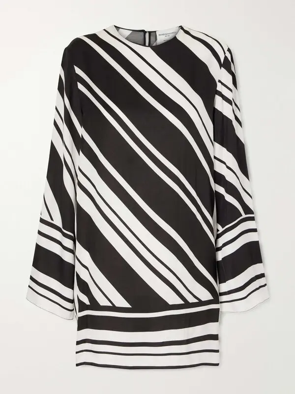 Brandon Maxwell The Leni Striped Twill Mini Dress