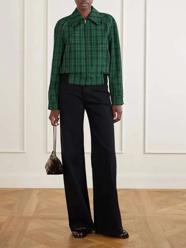 Marni Cropped Checked Wool And Cotton-blend Twill Jacket