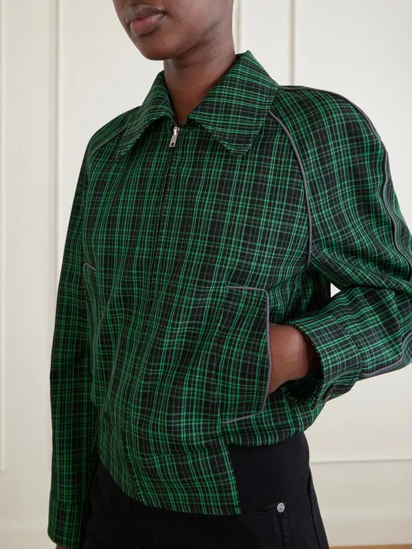 Marni Cropped Checked Wool And Cotton-blend Twill Jacket