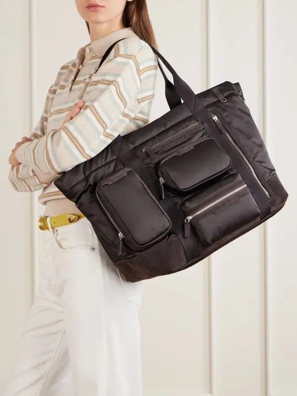 ANYA HINDMARCH Travel Leather-trimmed Shell Weekend Bag