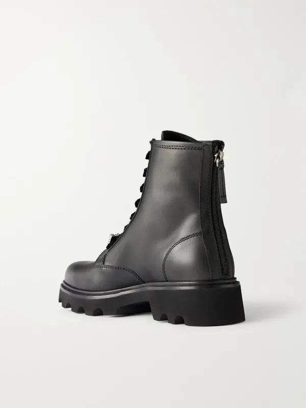 ROGER VIVIER Viv Rangers 20 Crystal-embellished Leather Ankle Boots - Black