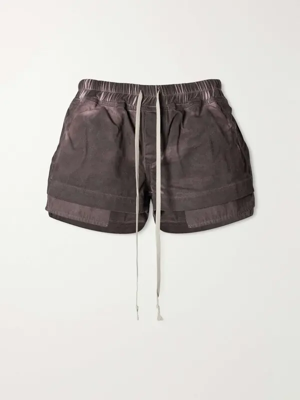 Rick Owens Fog Distressed Denim Shorts - Grape