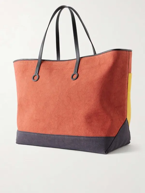 JW Anderson Anchor Striped Leather-trimmed Canvas Tote