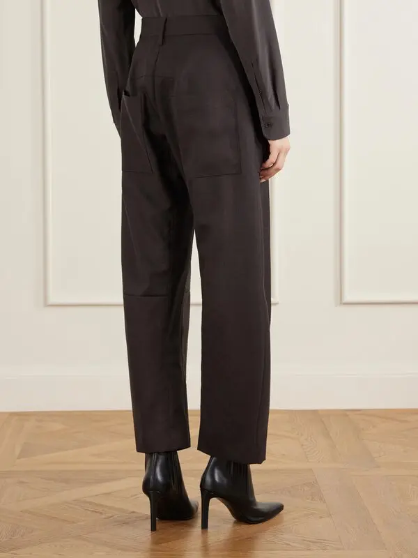 NILI LOTAN Shon Wool Gabardine Barrel Leg Pants