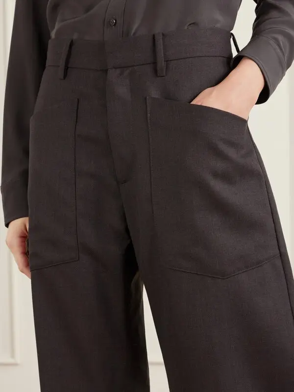 NILI LOTAN Shon Wool Gabardine Barrel Leg Pants