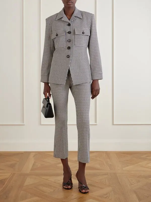 Veronica Beard Prince Of Wales Flared Pants - Blue